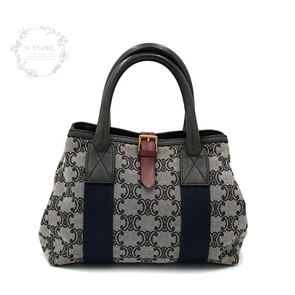 ブランド名：CELINE商品名：ミニトートバッグライン/シリーズ：マカダム柄キャンバスカラー：ネイビー種類：ハンドバッグ素材：マカダム柄キャンバス/レザー型番：S-ST-1019（製造工場番号）サイズ：縦：約20cm x 横：約28cm x...