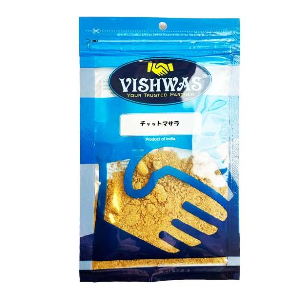 ご家庭で本格派カレーレストランの味を！ビスワス カレー以外にサラダやフルーツにふって使います。 原材料：ドライマンゴー/塩/ブラックソルト/クミン/ざくろ/コリアンダー/チリ/黒コショウ/生姜/レースフラワー/ミント インド産 nideru...