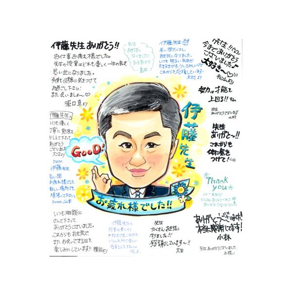 似顔絵竜王賞受賞歴あり、似顔絵作家「永石エンジ」のお誕生日似顔絵です。大切な人のお誕生日プレゼントとして、永石エンジがオーダーメイドでお作りいたします。事前にリクエスト頂ければバースデーケーキは追加料金なしでお描きできます。安心の下書き確認...