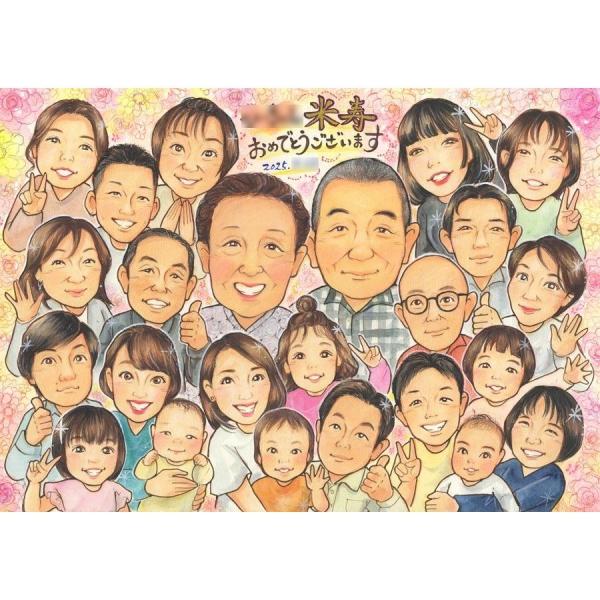 ・下描き満足保証・納期厳守・人気の似顔絵作家ずっと飾れる満足度の高い似顔絵をお届けします【ご利用の多いシーン】お祝い プレゼント 贈り物 ギフト 贈呈用 還暦 古希 喜寿 傘寿 米寿 卒寿 白寿 百寿 長寿 結婚記念日 金婚式 結婚50周年...