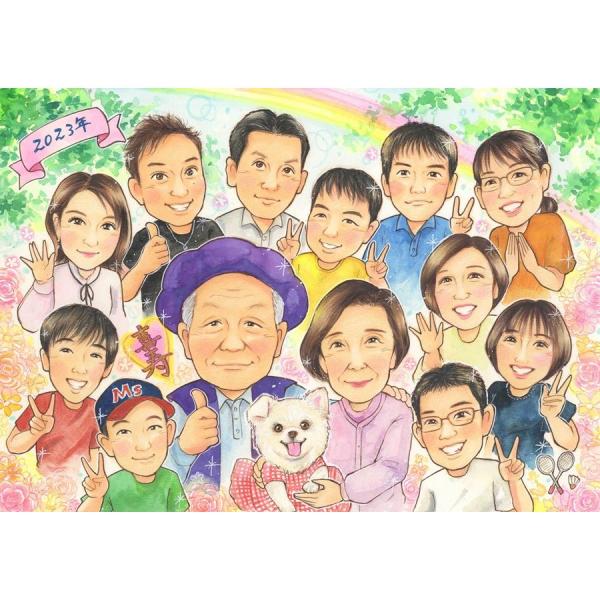・下描き満足保証・納期厳守・人気の似顔絵作家ずっと飾れる満足度の高い似顔絵をお届けします【ご利用の多いシーン】お祝い プレゼント 贈り物 ギフト 贈呈用 還暦 古希 喜寿 傘寿 米寿 卒寿 白寿 百寿 長寿 結婚記念日 金婚式 結婚50周年...