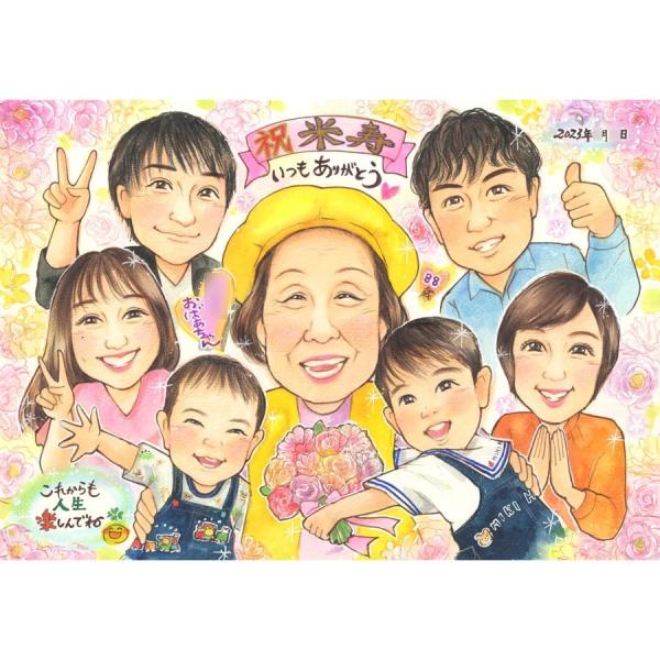 ・下描き満足保証・納期厳守・人気の似顔絵作家ずっと飾れる満足度の高い似顔絵をお届けします【ご利用の多いシーン】お祝い プレゼント 贈り物 ギフト 贈呈用 還暦 古希 喜寿 傘寿 米寿 卒寿 白寿 百寿 長寿 結婚記念日 金婚式 結婚50周年...