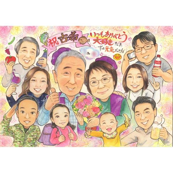 ・下描き満足保証・納期厳守・人気の似顔絵作家ずっと飾れる満足度の高い似顔絵をお届けします【ご利用の多いシーン】お祝い プレゼント 贈り物 ギフト 贈呈用 還暦 古希 喜寿 傘寿 米寿 卒寿 白寿 百寿 長寿 結婚記念日 金婚式 結婚50周年...
