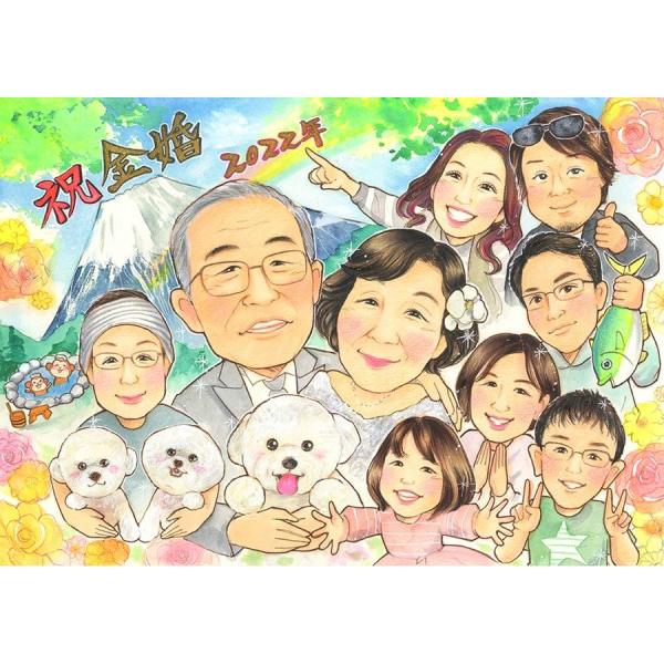 ・下描き満足保証・納期厳守・人気の似顔絵作家ずっと飾れる満足度の高い似顔絵をお届けします【ご利用の多いシーン】お祝い プレゼント 贈り物 ギフト 贈呈用 還暦 古希 喜寿 傘寿 米寿 卒寿 白寿 百寿 長寿 結婚記念日 金婚式 結婚50周年...