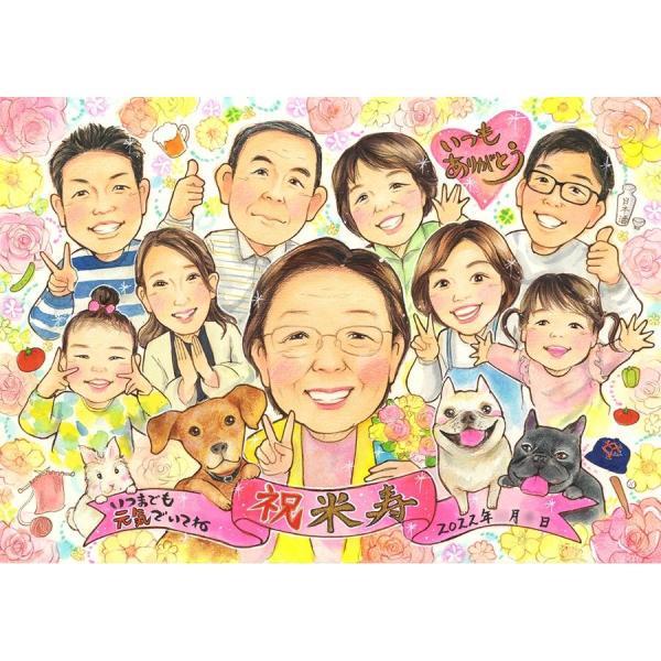 ・下描き満足保証・納期厳守・人気の似顔絵作家ずっと飾れる満足度の高い似顔絵をお届けします【ご利用の多いシーン】お祝い プレゼント 贈り物 ギフト 贈呈用 還暦 古希 喜寿 傘寿 米寿 卒寿 白寿 百寿 長寿 結婚記念日 金婚式 結婚50周年...