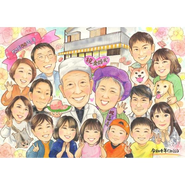 ・下描き満足保証・納期厳守・人気の似顔絵作家ずっと飾れる満足度の高い似顔絵をお届けします【ご利用の多いシーン】お祝い プレゼント 贈り物 ギフト 贈呈用 還暦 古希 喜寿 傘寿 米寿 卒寿 白寿 百寿 長寿 結婚記念日 金婚式 結婚50周年...