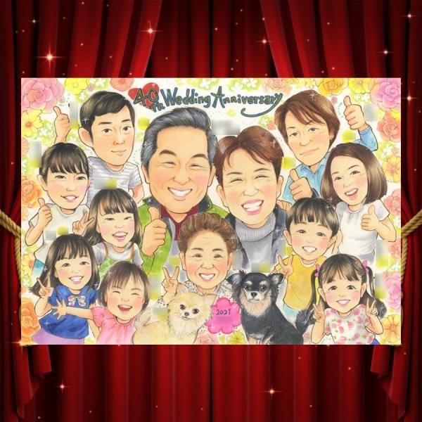 ・下描き満足保証・納期厳守・人気の似顔絵作家ずっと飾れる満足度の高い似顔絵をお届けします【ご利用の多いシーン】お祝い プレゼント 贈り物 ギフト 贈呈用 還暦 古希 喜寿 傘寿 米寿 卒寿 白寿 百寿 長寿 結婚記念日 金婚式 結婚50周年...