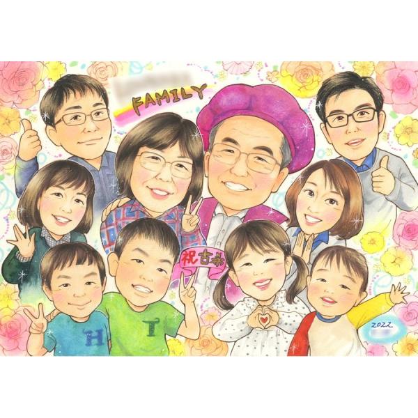 ・下描き満足保証・納期厳守・人気の似顔絵作家ずっと飾れる満足度の高い似顔絵をお届けします【ご利用の多いシーン】お祝い プレゼント 贈り物 ギフト 贈呈用 還暦 古希 喜寿 傘寿 米寿 卒寿 白寿 百寿 長寿 結婚記念日 金婚式 結婚50周年...