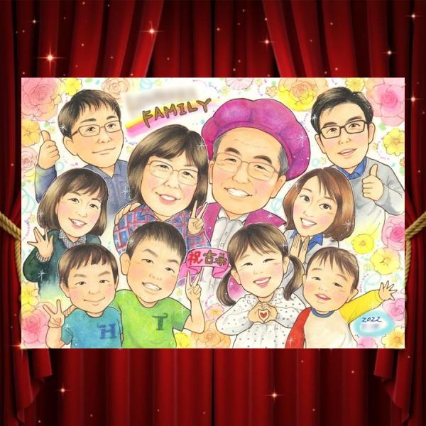 ・下描き満足保証・納期厳守・人気の似顔絵作家ずっと飾れる満足度の高い似顔絵をお届けします【ご利用の多いシーン】お祝い プレゼント 贈り物 ギフト 贈呈用 還暦 古希 喜寿 傘寿 米寿 卒寿 白寿 百寿 長寿 結婚記念日 金婚式 結婚50周年...