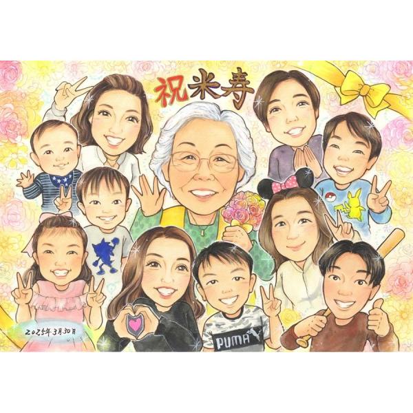・下描き満足保証・納期厳守・人気の似顔絵作家ずっと飾れる満足度の高い似顔絵をお届けします【ご利用の多いシーン】お祝い プレゼント 贈り物 ギフト 贈呈用 還暦 古希 喜寿 傘寿 米寿 卒寿 白寿 百寿 長寿 結婚記念日 金婚式 結婚50周年...