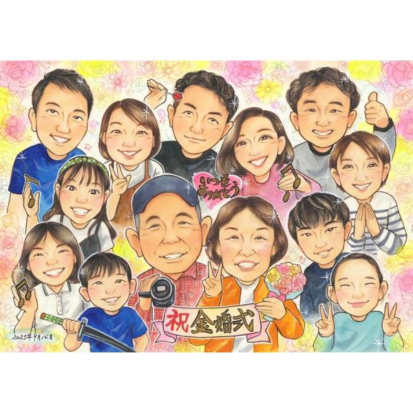 ・下描き満足保証・納期厳守・人気の似顔絵作家ずっと飾れる満足度の高い似顔絵をお届けします【ご利用の多いシーン】お祝い プレゼント 贈り物 ギフト 贈呈用 還暦 古希 喜寿 傘寿 米寿 卒寿 白寿 百寿 長寿 結婚記念日 金婚式 結婚50周年...