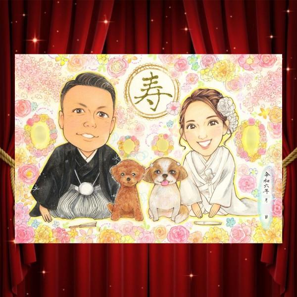 ・下描き満足保証・納期厳守・人気の似顔絵作家ずっと飾れる満足度の高い似顔絵をお届けします【ご利用の多いシーン】お祝い プレゼント 贈り物 ギフト 贈呈用 還暦 古希 喜寿 傘寿 米寿 卒寿 白寿 百寿 長寿 結婚記念日 金婚式 結婚50周年...