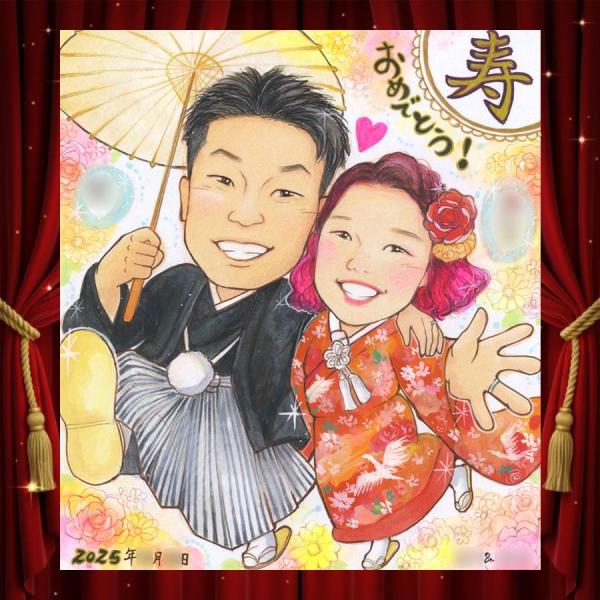 ・下描き満足保証・納期厳守・人気の似顔絵作家ずっと飾れる満足度の高い似顔絵をお届けします【ご利用の多いシーン】お祝い プレゼント 贈り物 ギフト 贈呈用 還暦 古希 喜寿 傘寿 米寿 卒寿 白寿 百寿 長寿 結婚記念日 金婚式 結婚50周年...