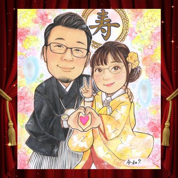 ・下描き満足保証・納期厳守・人気の似顔絵作家ずっと飾れる満足度の高い似顔絵をお届けします【ご利用の多いシーン】お祝い プレゼント 贈り物 ギフト 贈呈用 還暦 古希 喜寿 傘寿 米寿 卒寿 白寿 百寿 長寿 結婚記念日 金婚式 結婚50周年...