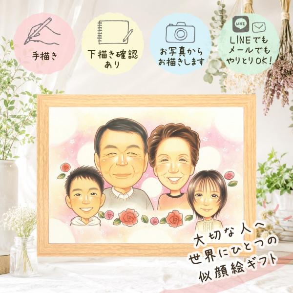 ・下描き満足保証・納期厳守・人気の似顔絵作家ずっと飾れる満足度の高い似顔絵をお届けします【ご利用の多いシーン】お祝い プレゼント 贈り物 ギフト 贈呈用 還暦 古希 喜寿 傘寿 米寿 卒寿 白寿 百寿 長寿 結婚記念日 金婚式 結婚50周年...