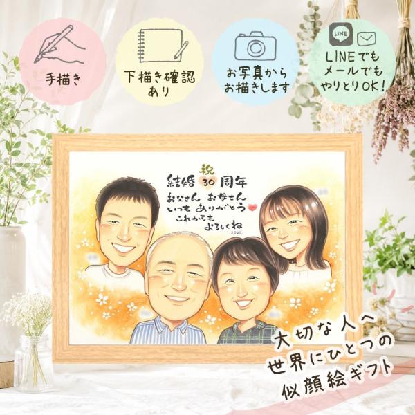 ・下描き満足保証・納期厳守・人気の似顔絵作家ずっと飾れる満足度の高い似顔絵をお届けします【ご利用の多いシーン】お祝い プレゼント 贈り物 ギフト 贈呈用 還暦 古希 喜寿 傘寿 米寿 卒寿 白寿 百寿 長寿 結婚記念日 金婚式 結婚50周年...