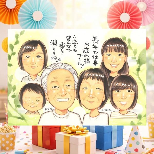 ・下描き満足保証・納期厳守・人気の似顔絵作家ずっと飾れる満足度の高い似顔絵をお届けします【ご利用の多いシーン】お祝い プレゼント 贈り物 ギフト 贈呈用 還暦 古希 喜寿 傘寿 米寿 卒寿 白寿 百寿 長寿 結婚記念日 金婚式 結婚50周年...