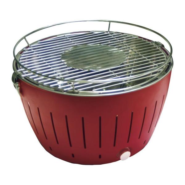 庭やベランダで気軽にBBQが楽しめる無煙バーベキューコンロ！BBQにつきものだった、手間のかかる着火と煙の問題を解消。電池駆動のファンで木炭への着火が早く、炭に食材の油が付着しないので煙が気にならない炭火卓上コンロ。特殊な二重構造で容器が熱...