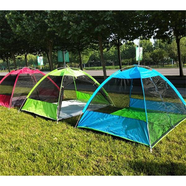 旅行 キャンプ 釣り お出かけ 防蚊 テント アウトドア 夏 ダブル スピードオープン ■カラー：ブルー，レッド，グリーン