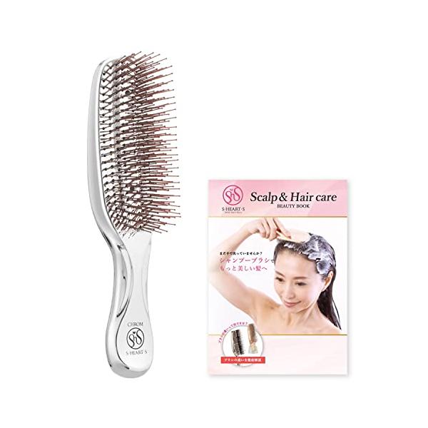 「商品情報」商品の説明ブラシ部分に静電気がとどまらないクロムメッキ加工と、静電防止剤を練りこんだピン植毛により、静電気防止に特化。376個の先玉ピンと段差植毛、頭皮密着設計で毛穴の汚れを除去します。 シャンプー、トリートメント、ブロー、頭皮...