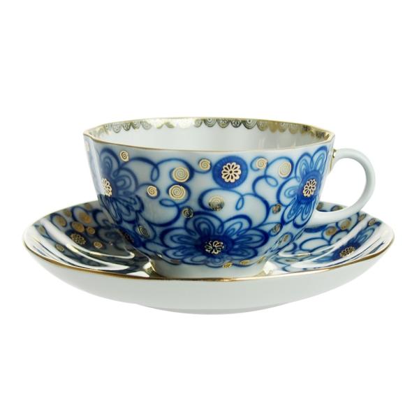 ワインディングトウィッグシリーズは、コバルト色の蔦と金彩による小花が調和した、個性的なシリーズ。くるくるとした筆遣いが、レース編みのように広がる可愛らしさを感じるシリーズです。 ＊＊＊インペリアルポーセリンはロシアで1744年に誕生したロシ...