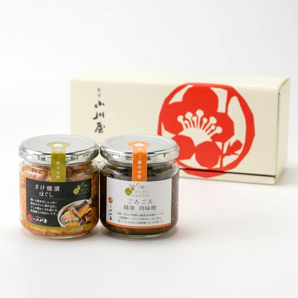 「新潟小川屋」の人気商品、「ご飯にひとさじ」。今回ご紹介するのは、新潟の郷土料理「さけの焼漬」をほぐし身にした商品をメインに据えた詰め合わせです。新潟らしさを届ける贈り物にも最適ですよ。老舗・新潟小川屋の「ご飯にひとさじ」は、ご飯のお供の瓶...