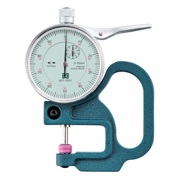 ■特長・精度保証のため、検査時の数値を記した検査表付です。・操作性に優れ短時間で測定できます。・ショックプルーフ機構によりスピンドルの急激な押し上げから歯車を保護します。■用途・小型部品、紙などの厚み測定に■仕様・材質：本体/スチール、測定...