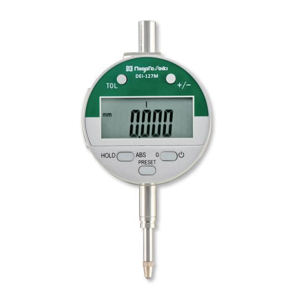 ■特長・防水保護等級IP65の防水、防じん性能を備えたデジタルインジケータです。・精度保証のため、検査時の数値を記した検査表付です。・小型タイプで狭い場所での使用にも適しています。・プリセット、ホールド、公差設定機能付です。・測定方向(+-...