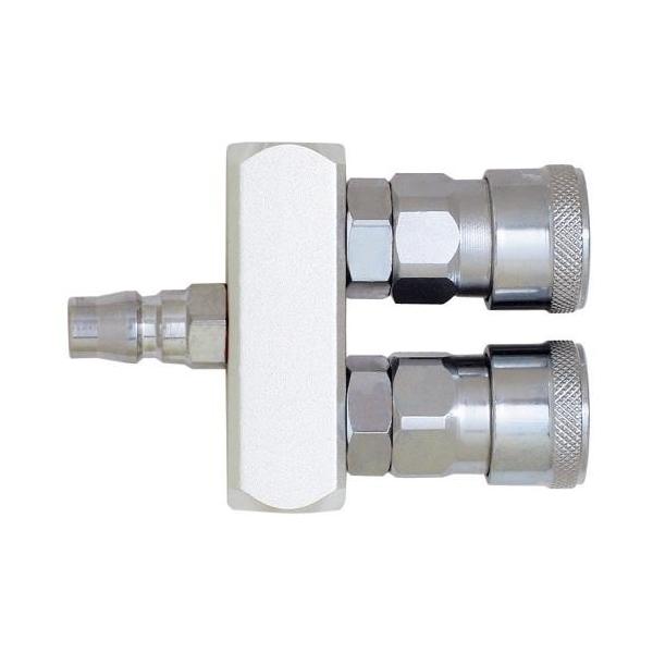 ■特長・1本の配管から2本の配管へ分岐できます・一般的なエア配管用エアソケット、プラグです■用途・配管の分岐に■材質・本体：鋼鉄■仕様・最高使用圧力：1.0MPa・適応流体：空気