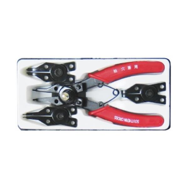 ■特長・4種類の爪の付け替えで8種類の使い分けが可能です■用途・スナップリングの取り外し・取り付けに■材質・爪部：機械構造用炭素鋼・グリップ：PVC■仕様・適用スナップリング：15〜50mm（軸・穴）・先端形状：直爪φ1、直爪φ1.5、曲爪...