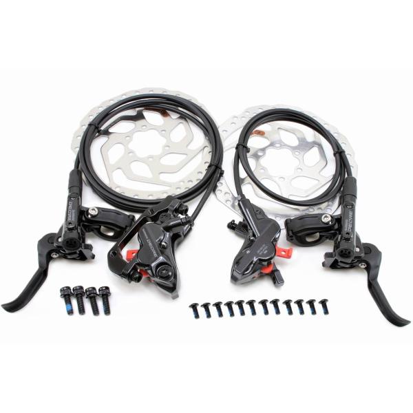 ・シマノ（shimano）の油圧ディスクブレーキ（DISC BRAKE）、M6100のローター付前後セット新品になります。・左右レバーBL-M6100（右フロント、左リア）、前後キャリパーBR-M6120、ホースSM-BH90・キャリパーは...