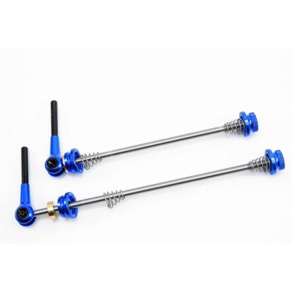 ・主な仕様：・レバー：アルミ7075　CNC シャフト：チタン合金　CNC ・重さ：　フロント　約　24g　リア　26g　・シャフト径：　約　Φ4.4ｍｍ　・エンド幅： F100mm／R130mm 対応・マニュアル無、パッケージ付