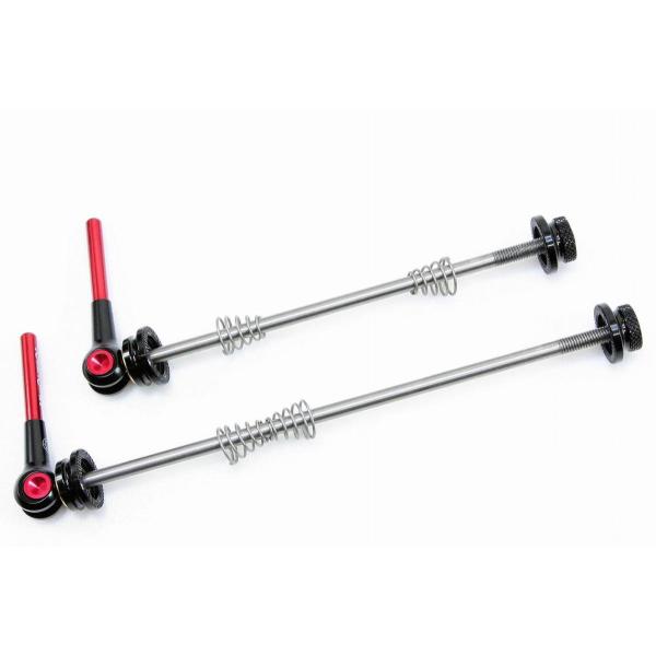 ・主な仕様：・レバー：アルミ7075　CNC シャフト：チタン合金　CNC ・重さ：　フロント　約　24g　リア　26g　・シャフト径：　約　Φ4.4ｍｍ　・エンド幅： F100mm／R135mm 対応・マニュアル無、パッケージ付