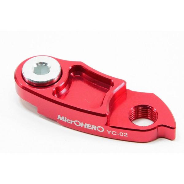 ・マイクロヒーロー（ＭｉｃｒＯＨＥＲＯ）のアルミＣＮＣボーディ、リアディレーラーハンガーリンクYC-02になります。・リアディレーラーハンガーリンクはハンガーを延長することにより、アッパープーリーとスプロケットの干渉による問題を解消します。...