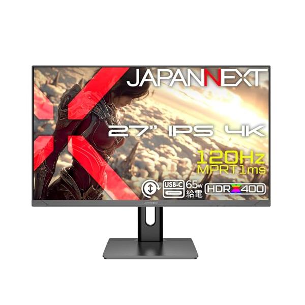 27インチのIPSパネルを搭載した、4K(3840x2160)解像度のゲーミングモニターです。4KはフルHD(1920*1080)解像度の約4倍の作業領域を実現する3840*2160ドットの解像度となり、高精細な表示を実現します。ゲームプレ...