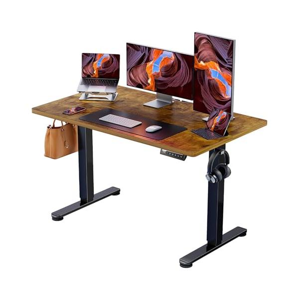 色：ビンテージ(天板) / 黒(足)サイズ：120*60cm 5万回の耐久性試験済み 長く使える電動昇降デスク より高い耐久性が求められるErGear昇降式デスクは宇宙航空等級の昇降支柱コネクタを備えた頑丈なフレームを使用しています。デスク...
