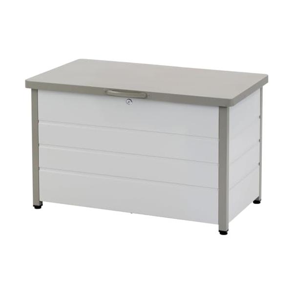 サイズ：幅:85cm 商品仕様 本体サイズ:外寸*幅85*奥行49*高さ52cm、内寸*幅74*奥行39*高さ45cm/重量:16kg/天板耐荷重:100kg/材質:ハイテンション亜鉛メッキ鋼板/カラー:アイボリー 特徴 ベランダやお庭での...