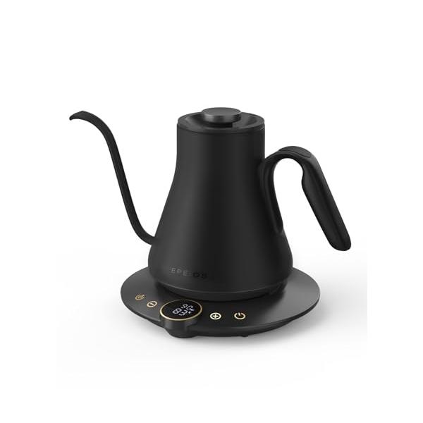 1*C単位の精密調節 エペイオスのコーヒーケトルは、細部に宿る美味しさを追求、1*の調整で究極の一杯を実現します。このケトルは1*C単位の精密調節で、38*100*までの範囲で設定できます。細かく挽いたコーヒー豆と、時間や温度を精密に調整し...