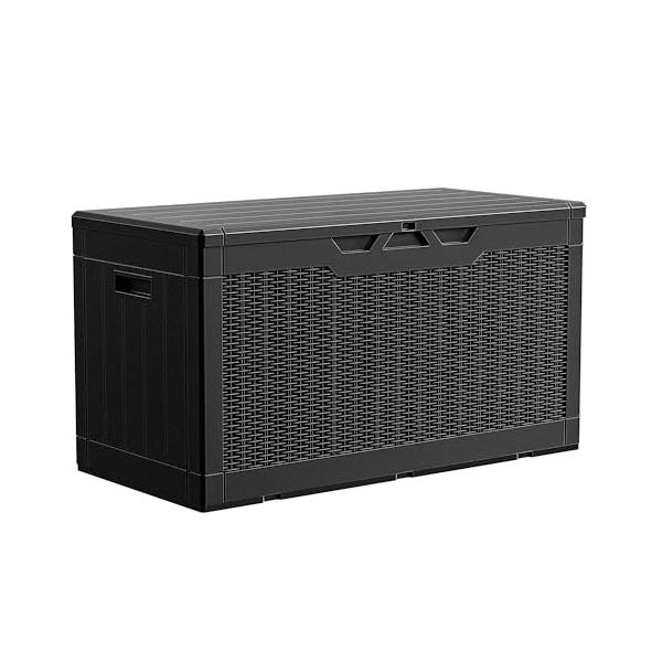 大容量、さまざまなシーンに対応 大型の収納ボックス、サイズは123*57*62cm、容量は380Lで、収納スペースが広く、様々な物を収納することができます。屋外物置として、庭、ベランダ、ガレージ、倉庫などに置き、ガーデニング・園芸用品、レジ...