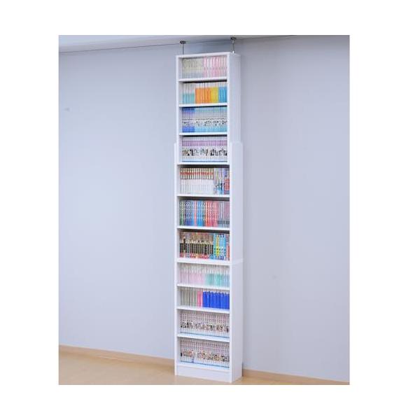 色：ホワイトサイズ：幅45 縦の空間を最大限に活用 突っ張り式だから揺れに強く、スリムで高さがあっても安定感があるラックです。 高さ調節可能 高さは166・207-231cmで使用可能なので、ご家庭の天井の高さや収納する本の量に合わせて調節...