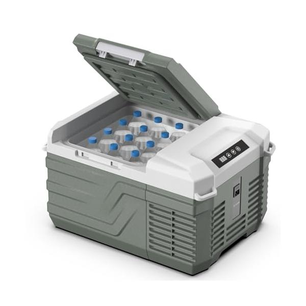 超急速冷凍&amp;節電効果を実現 車載 冷蔵庫は冷却性能に優れた静音コンプレッサーが内蔵され、冷凍性能が優れています。温度を-20*から20*までに設定可能 わずか15分で0*に達し、60分で-20*まで冷凍することが可能です。45W省エ...