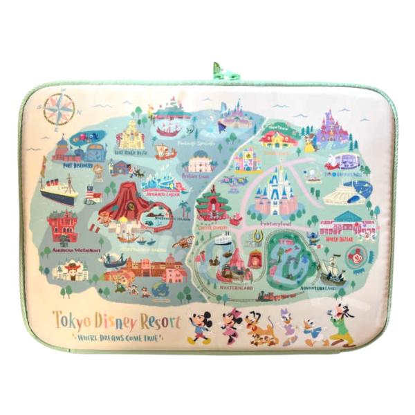 ペンケース WHERE DREAMS COME TRUE マップグッズ ディズニーリゾート限定筆記具の他にも小さめのノートやシールなど小物もまとめて入れられる。縱約18cm：横約25cm