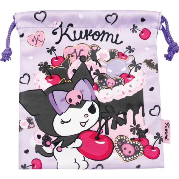 サンリオ 巾着 クロミ ビッグケーキ H21×W18cmクロミちゃんの可愛い巾着袋。裏表で違うデザインになっているよ。小物やお菓子を入れて使ってね！■仕様内容■サイズ：約H210×W180mm素材：ポリエステル