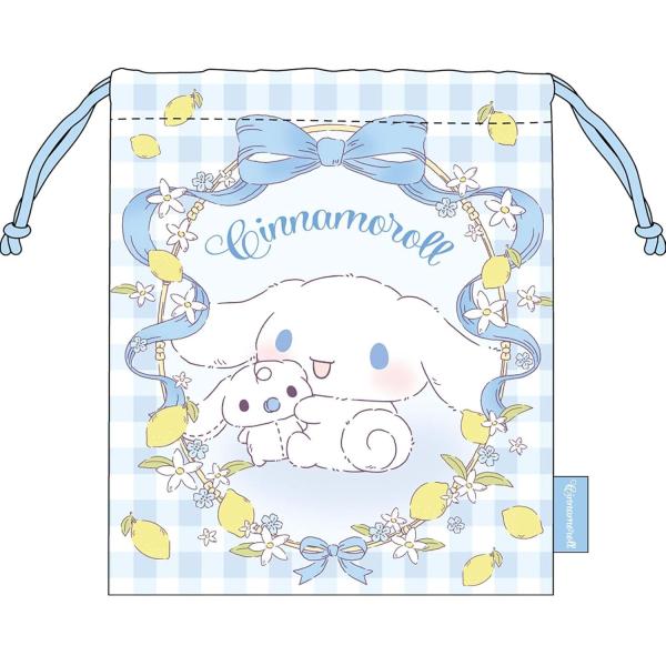 サンリオ 巾着 シナモロール H21×W18cmシナモロールの可愛い巾着袋。裏表で違うデザインになっているよ。小物やお菓子を入れて使ってね！■仕様内容■サイズ：約H210×W180mm素材：ポリエステル