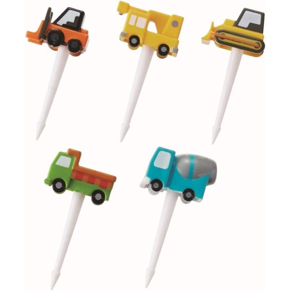 ランチ ピックス はたらくのりもの ピック 2 お弁当 5本入 お弁当働く乗り物のピックスです。お弁当の時間が楽しみになります。ホームパーティや運動会、お弁当に。5本入りオーブンや電子レンジでは使用不可。