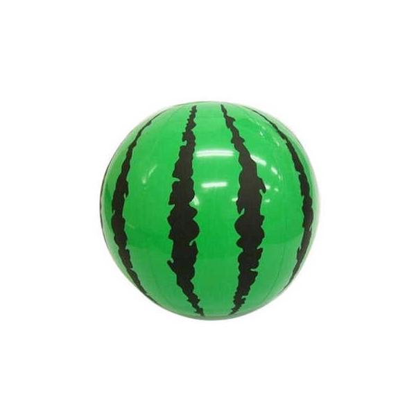 スイカビーチボール 26cmまるで「スイカ」のビーチボール。海やプールで目立つこと間違いなし。膨らませたサイズ　26cm商品と画像とはカラーが若干異なる場合があります。小さなお子様が使用する場合、必ず保護者の付き添いが必要です。空気の入れす...