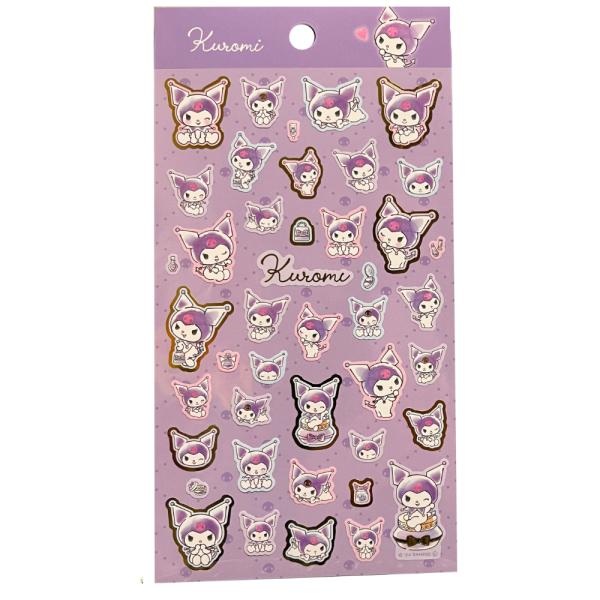 サンリオ シートシール フラットシール クロミ パープルクロミの可愛いシートシール。色々な表情のクロミちゃんを楽しんでね。サイズ(約)：H20.5×W12×D0.1cm入り数　1枚