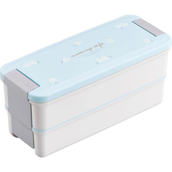 オーエスケー（OSK) 2段 弁当箱 抗菌 ロック式 ランチボックス シマエナガ SEN 340ml 310ml 仕切付 食洗機 電子レンジ対応 日本製かわいい♪アニマルシリーズ！！雪の妖精 カワイイ鳥のシマエナガシリーズ！冬に見られるモフ...