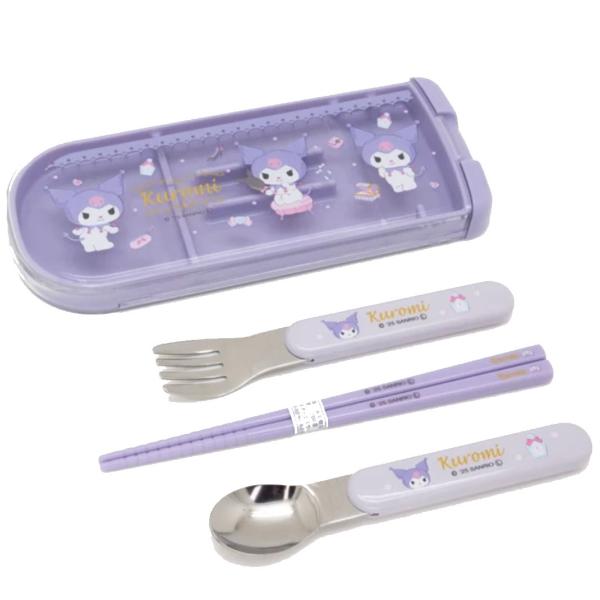 クロミ 引フタトリオ 箸 スプーン フォーク 3点セット サンリオ2025年はクロミ20周年のアニバーサリーイヤー！オシャレを楽しむクロミちゃんのかわいいシリーズです●箸・スプーン・フォークの入ったケースセットスライド式でお子様にもカンタン...