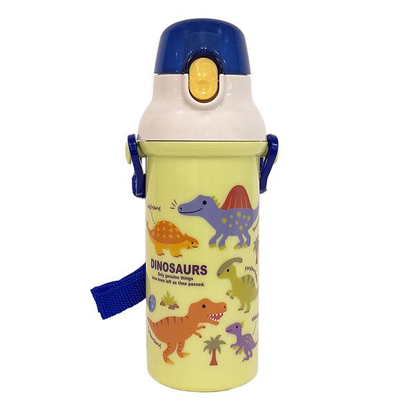 抗菌 食洗機対応 直飲みプラワンタッチボトル 【DINOSAURS PICTURE BOOK】 水筒 スケーター銀イオンAG+抗菌プラスチック水筒使用抗菌剤の種類/無機抗菌剤加工方法/練込加工部位/全体(金属や布部分は除く)軽量 プラスチッ...